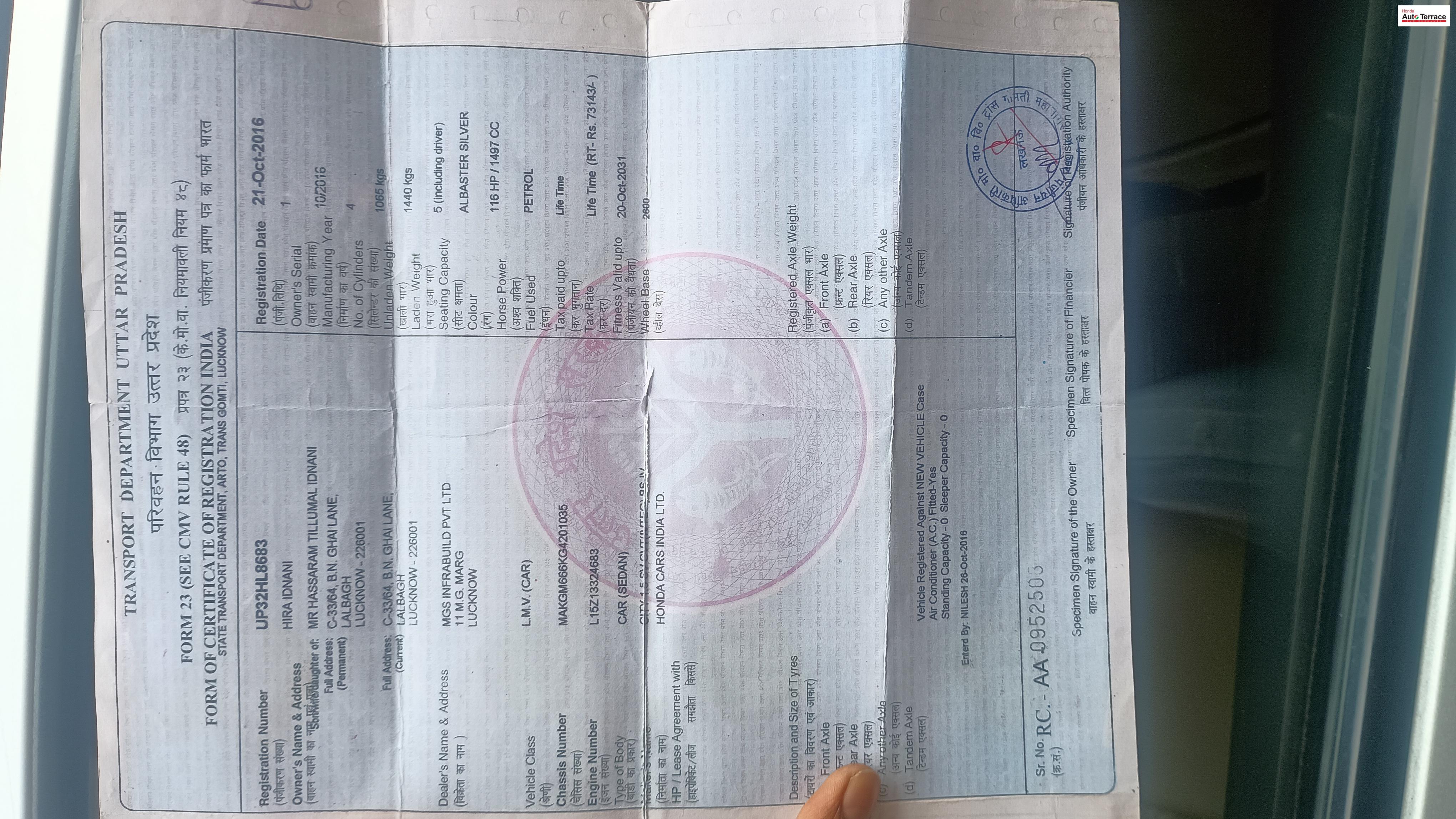 Buy Used Honda City SV MT of 2016 model @ 4,75,000 INR in Lucknow ...