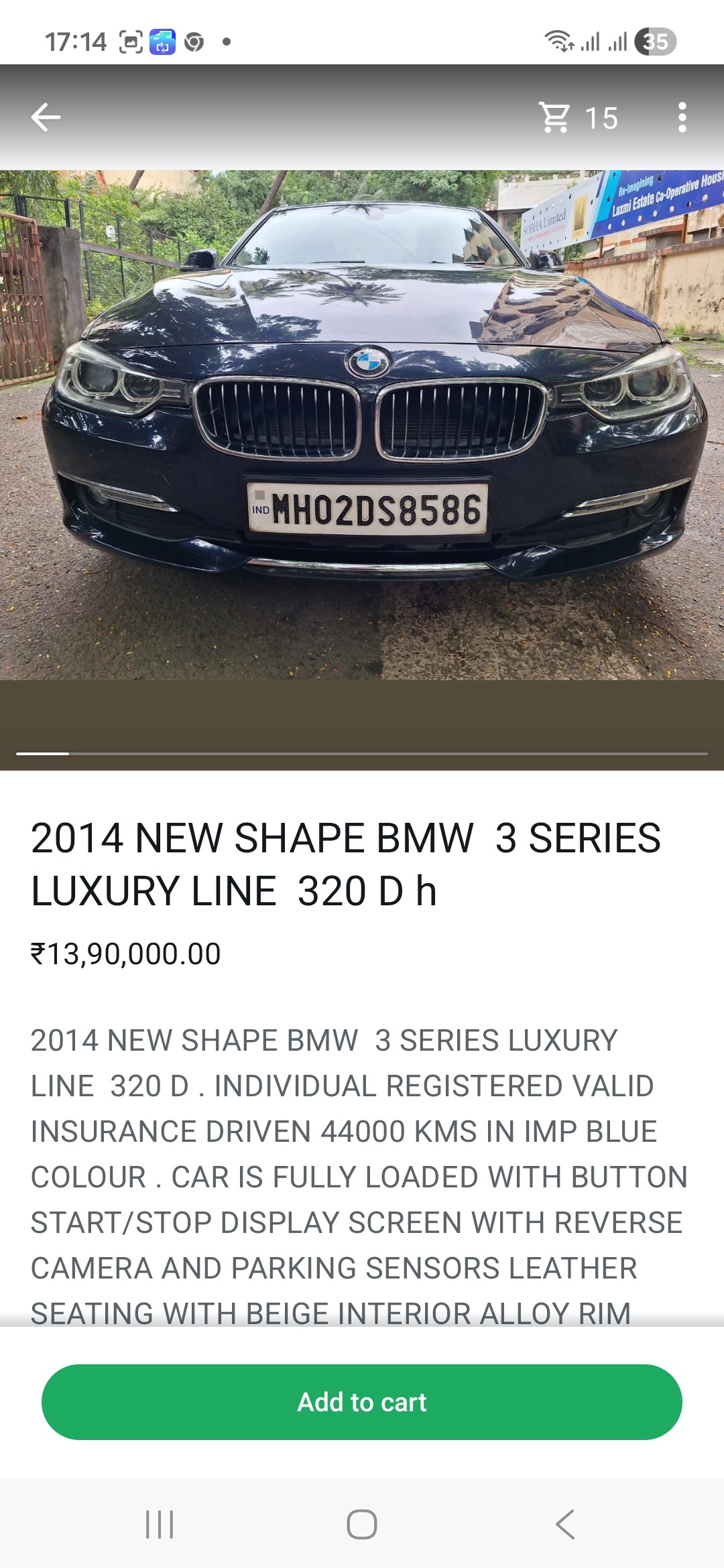 Buy Used BMW 3 Series 320d Luxury Line of 2014 model @ 13,90,000 INR in Mumbai - 5066358 ...