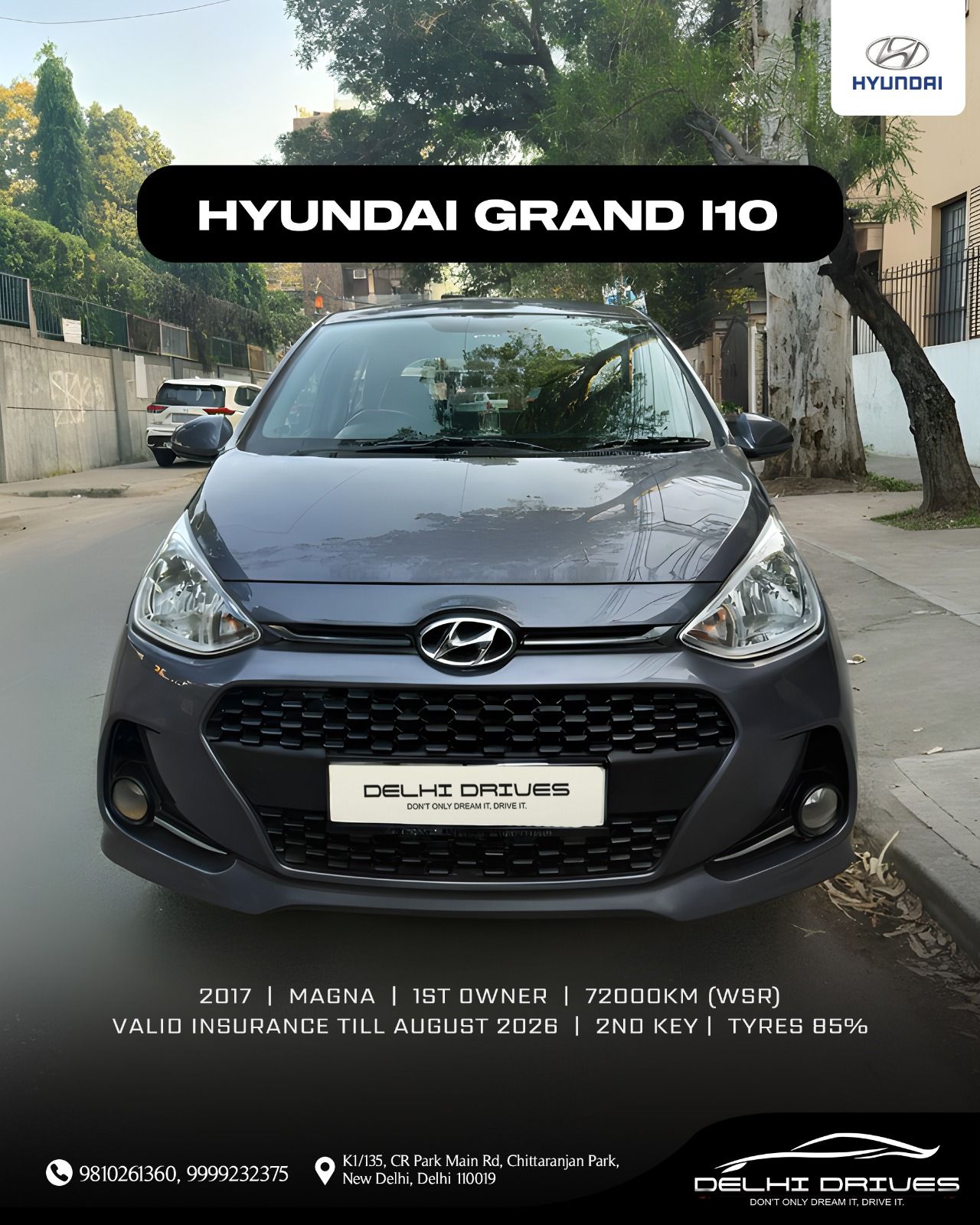 Used 2017 Hyundai Grand i10 1197 cc Petrol Manual Car in New Delhi at ...