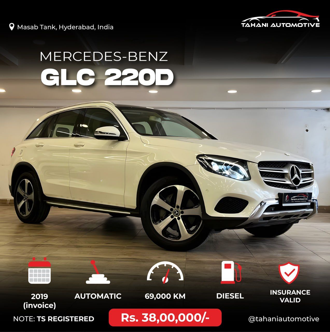 Used Mercedes-Benz GLC 220d 4MATIC Sport Car in Hyderabad, 2019 Model ...